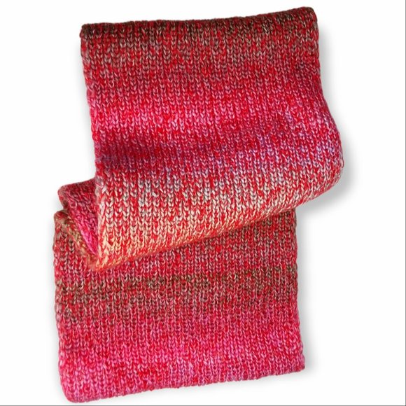 Handmade | Accessories | Hand Knit Infinity Scarf Red Pink Gradient ...